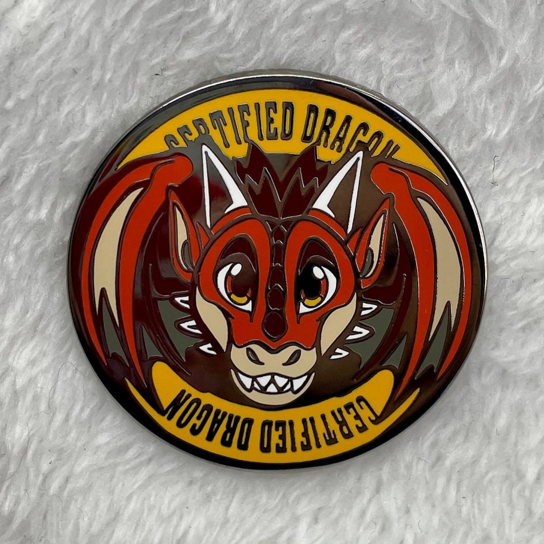 Certified Dragon Pin, 1.5" Fursona Species Themed Hard Enamel Badges to ...