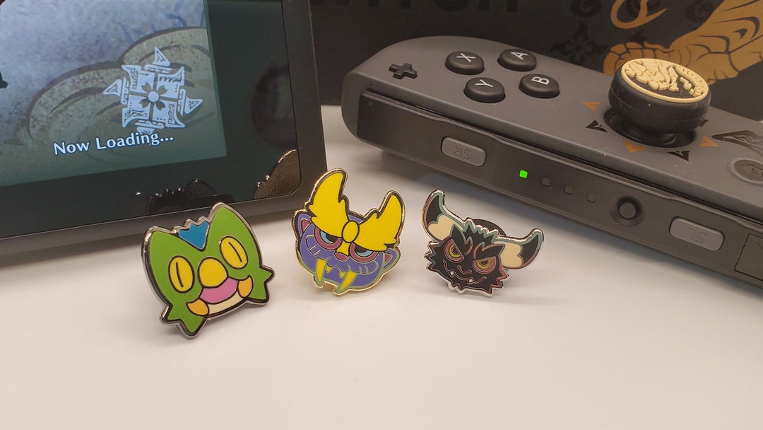 Monster Hunter Inspired Chibi Headshot 0.75" Hard Enamel Pins ...