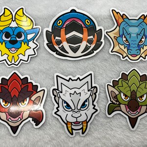 Assorted Monster Hunter Chibi Headshot 3" Glossy or Holographic ...