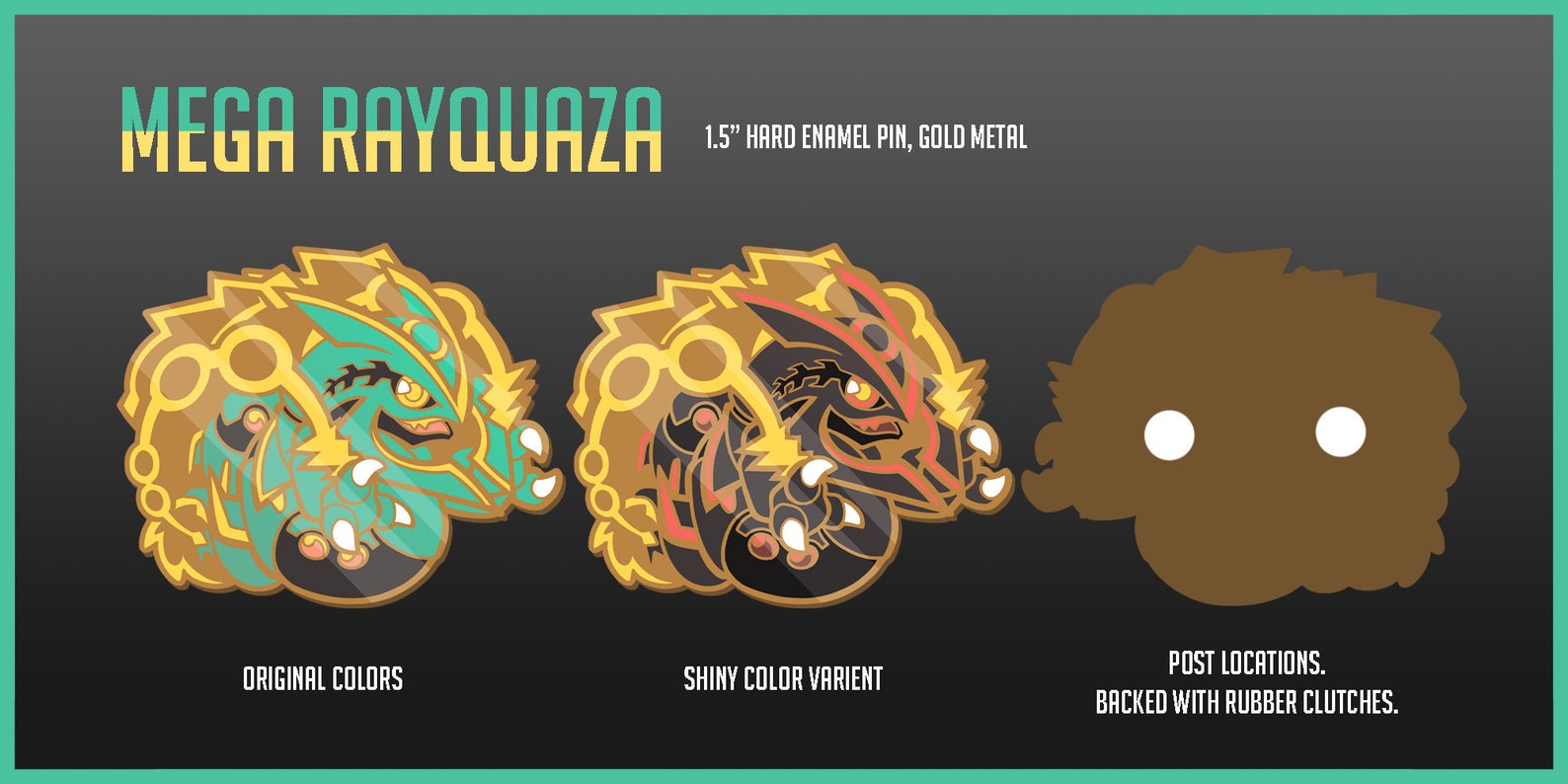 Pokemon Inspired Chibi Mega Rayquaza 1.5 Hard Enamel Pin - Etsy
