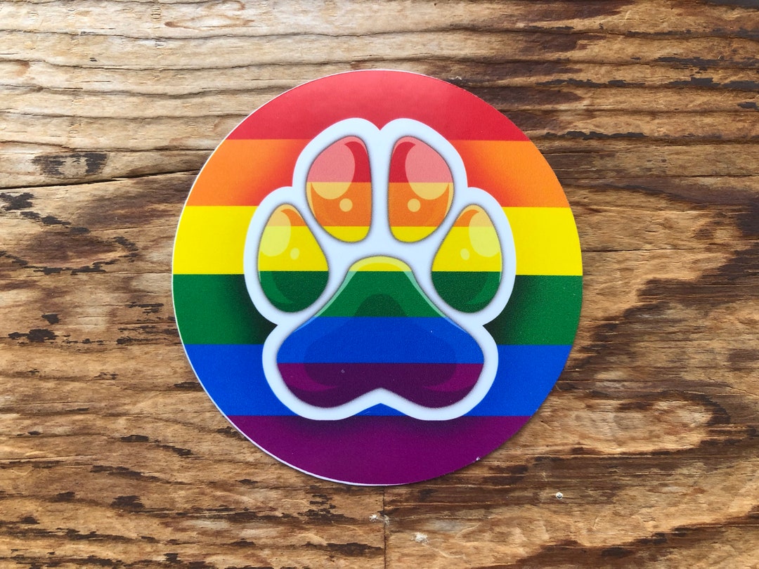3" LGBT Pride Pawprint Sticker | 20 Different Flags | Glossy & Water ...