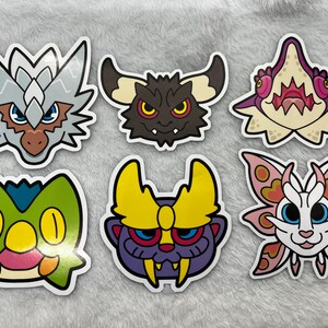 Assorted Monster Hunter Chibi Headshot 3" Glossy or Holographic ...