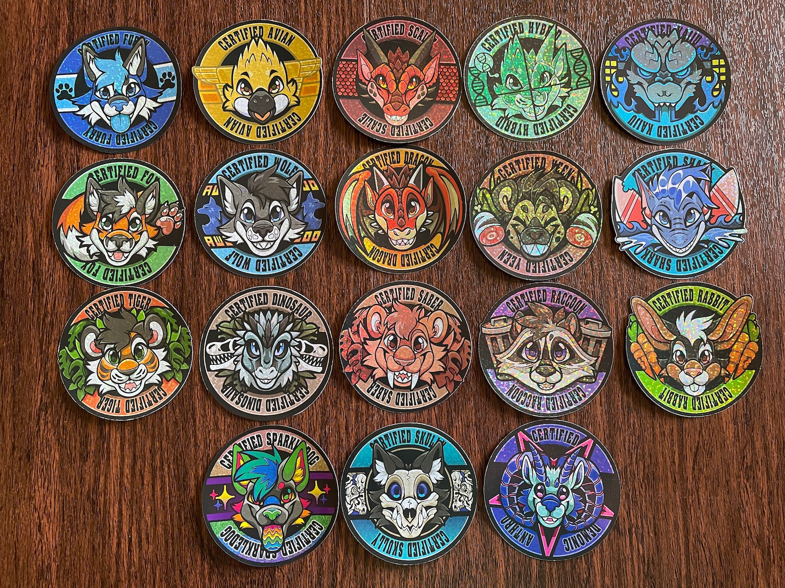 Certified Furry Stickers: 3 Fursona Species Themed - Etsy
