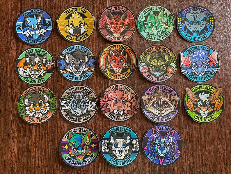 Certified Furry Stickers: 3 Fursona Species Themed - Etsy