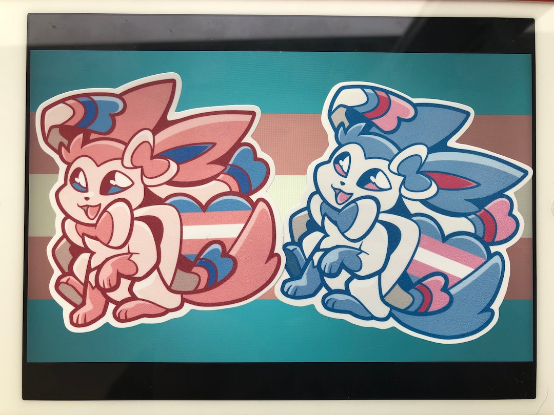 Sylveon Trans Flag Stickers | 3" Pokemon Inspired Glossy Sticker ...