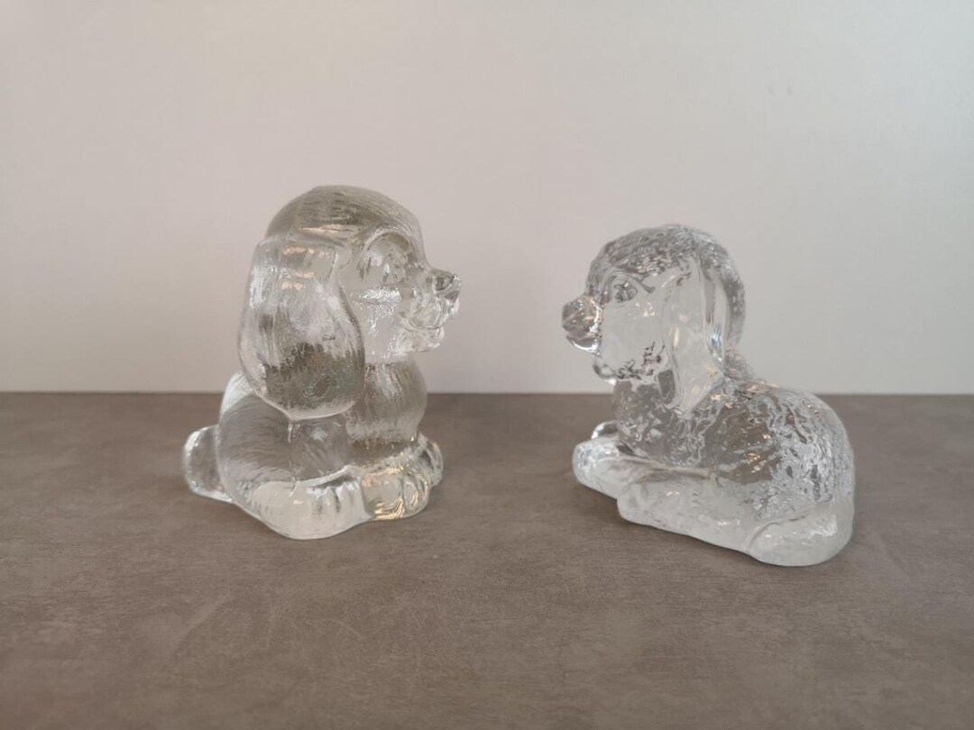 West-germany GOEBEL Art Glass Puppy and Lamb Figurine, Solid Glass ...