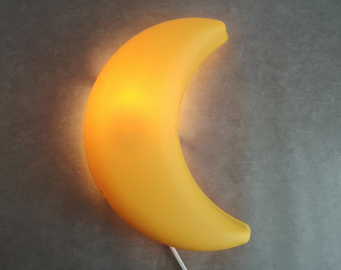 Vintage IKEA SMILA Moon Lamp, Yellow Wall Lamp for Children's Room, 90s ...