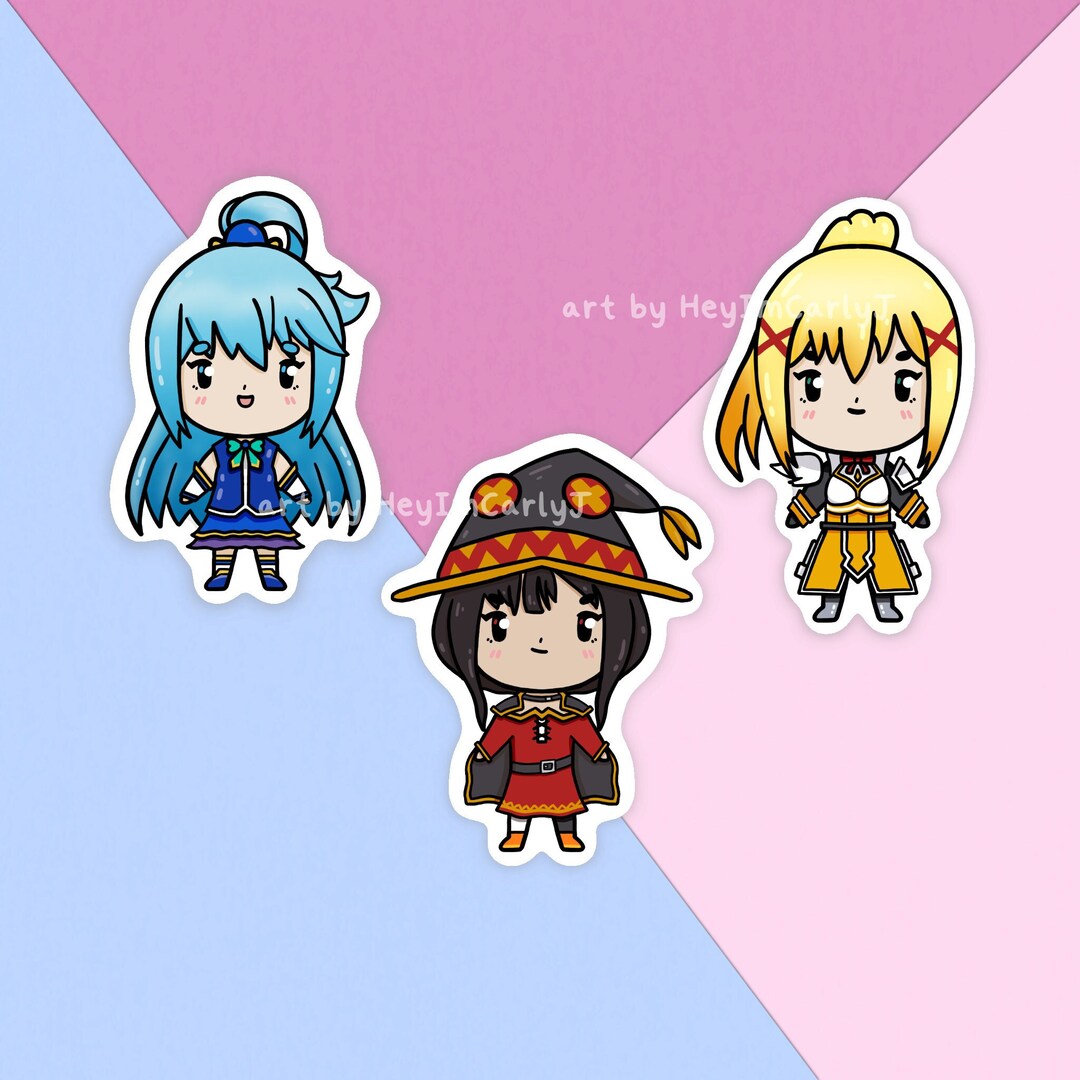 Konosuba Girls Vinyl Stickers | Waterproof - Etsy