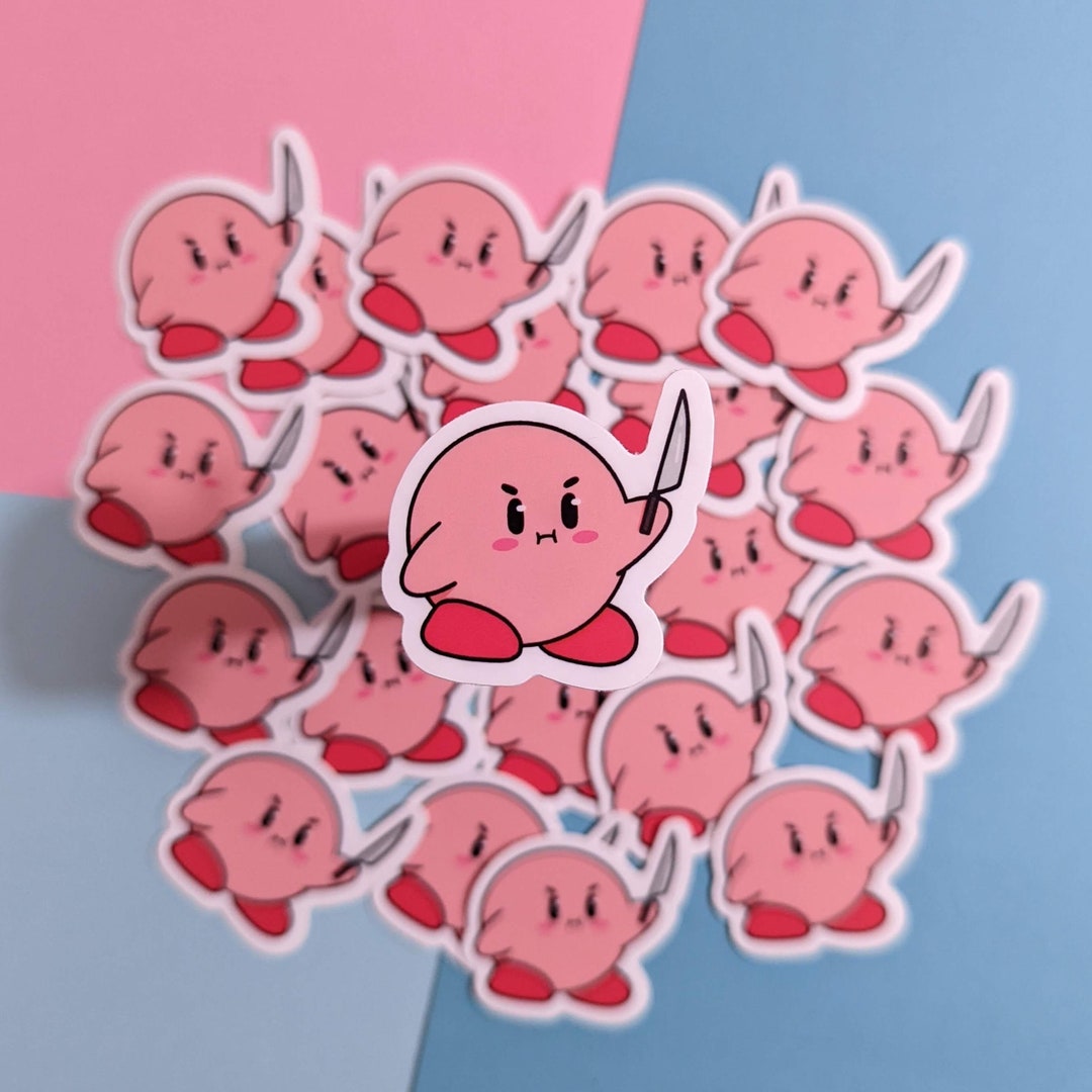 Knife Kirby Vinyl Sticker | Waterproof, Water Bottle Sticker, Cute Gift ...