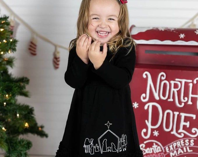 Girls Christmas Dress - Nativity Dress - Ruffle Dress - Christmas ...
