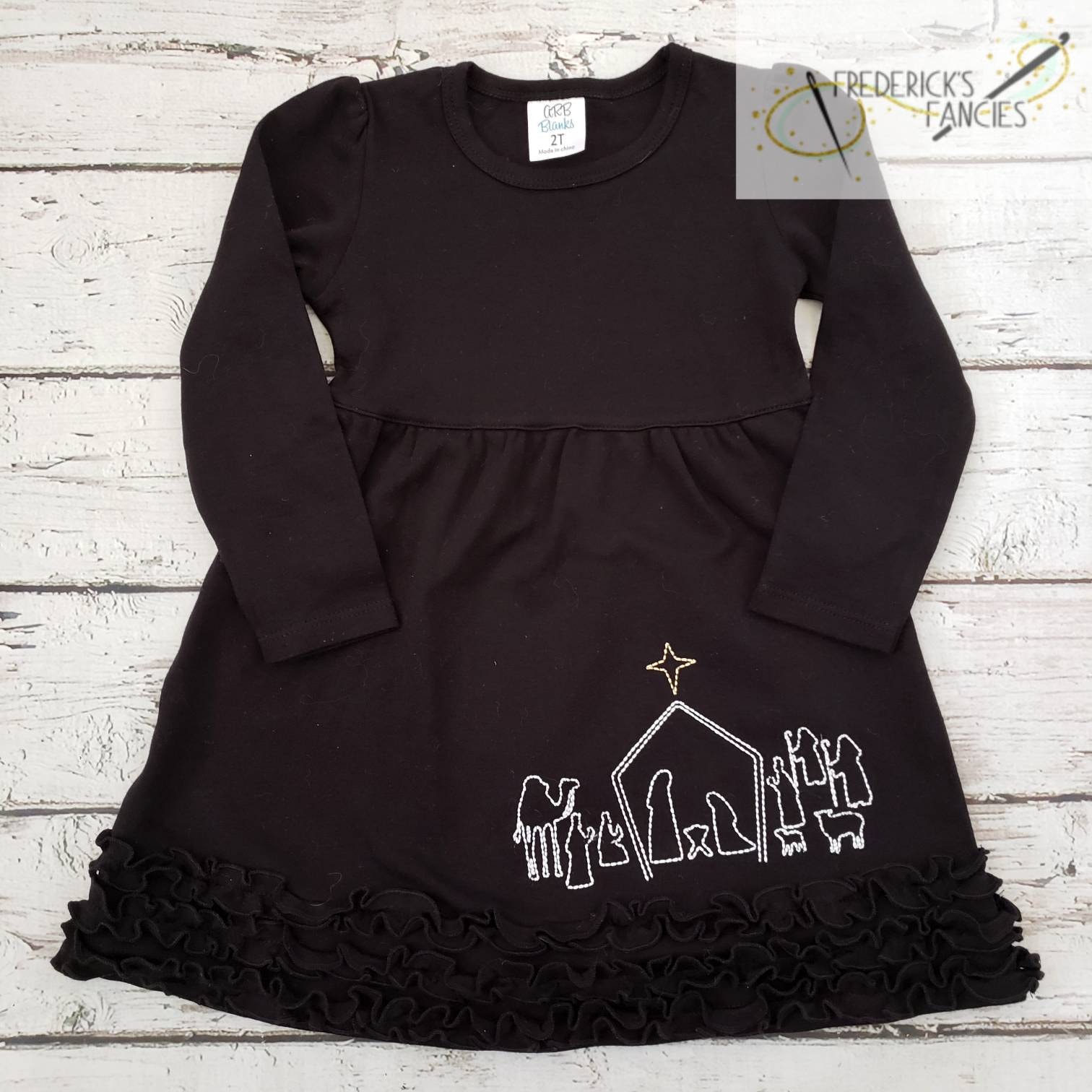 Girls Christmas Dress - Nativity Dress - Ruffle Dress - Christmas ...