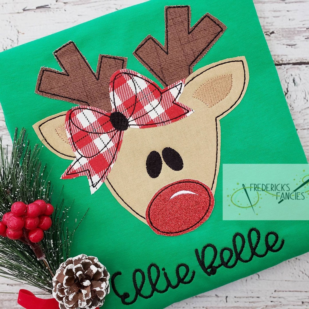 Girls Christmas Shirt - Reindeer Shirt - Monogrammed Christmas Shirt ...