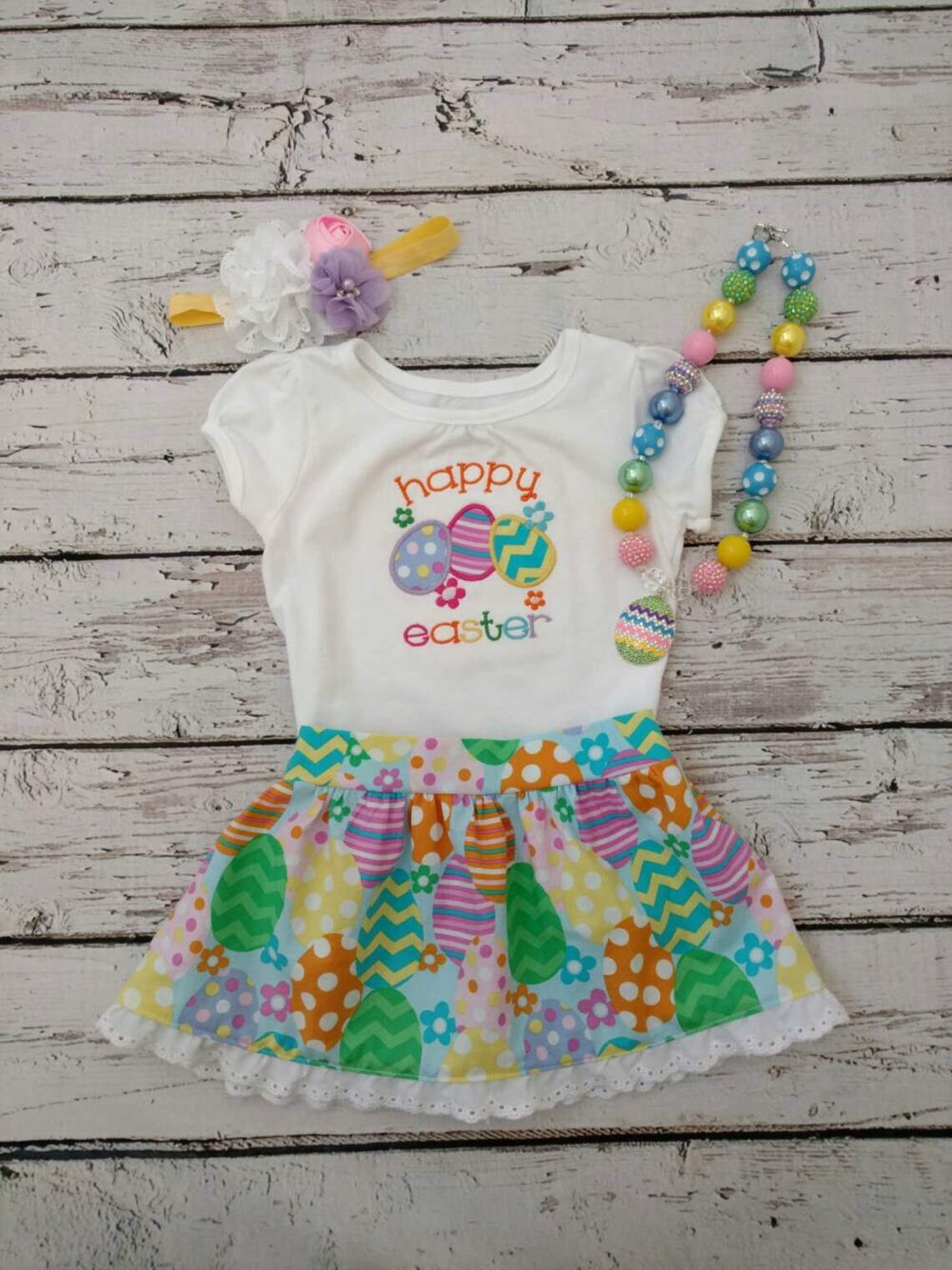 Girls Easter Outfit Easter Skirt Easter Necklace - Etsy