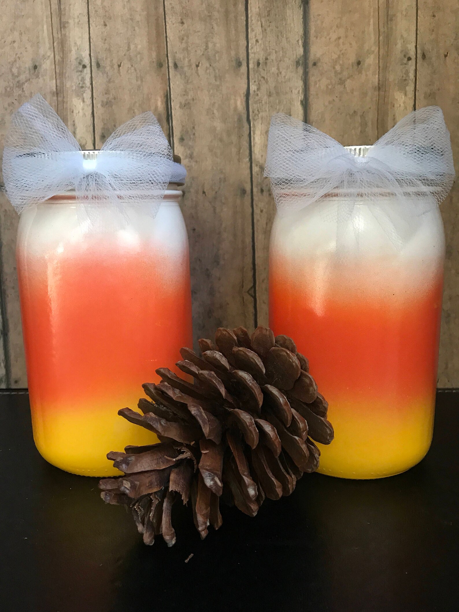 Candy Corn Mason Jar Lantern, 32 Oz Wide Mouth Quart Size, Tea Lights ...