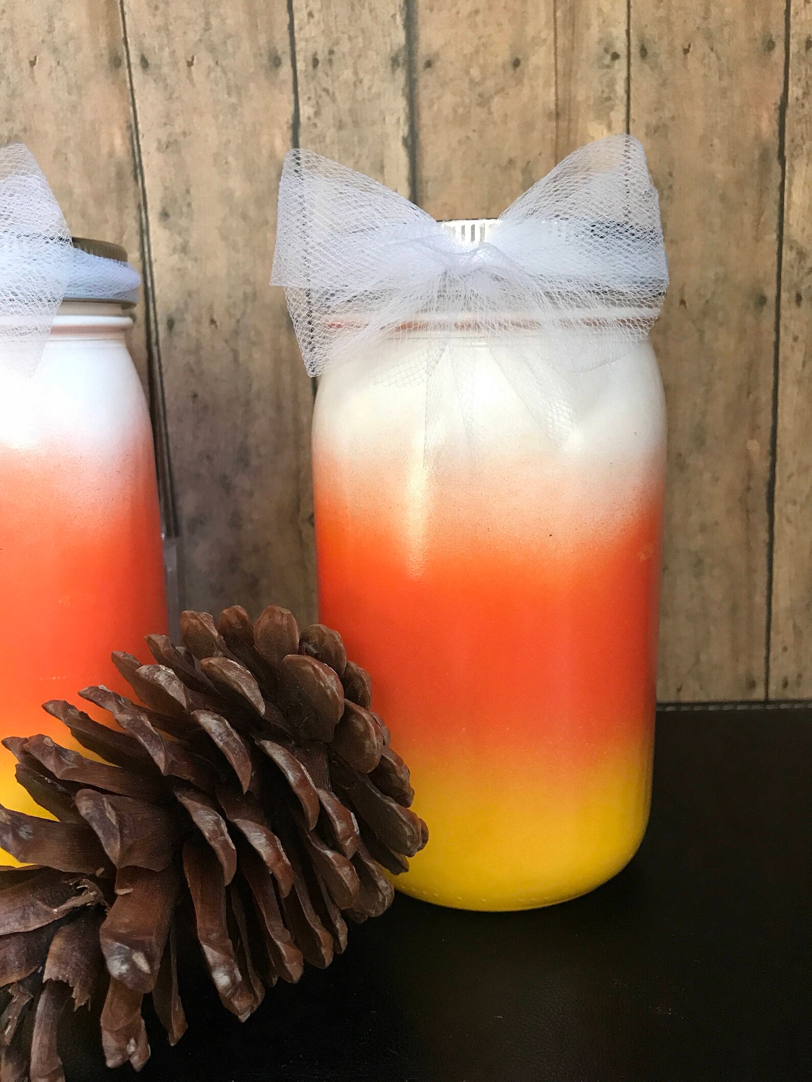 Candy Corn Mason Jar Lantern, 32 Oz Wide Mouth Quart Size, Tea Lights ...
