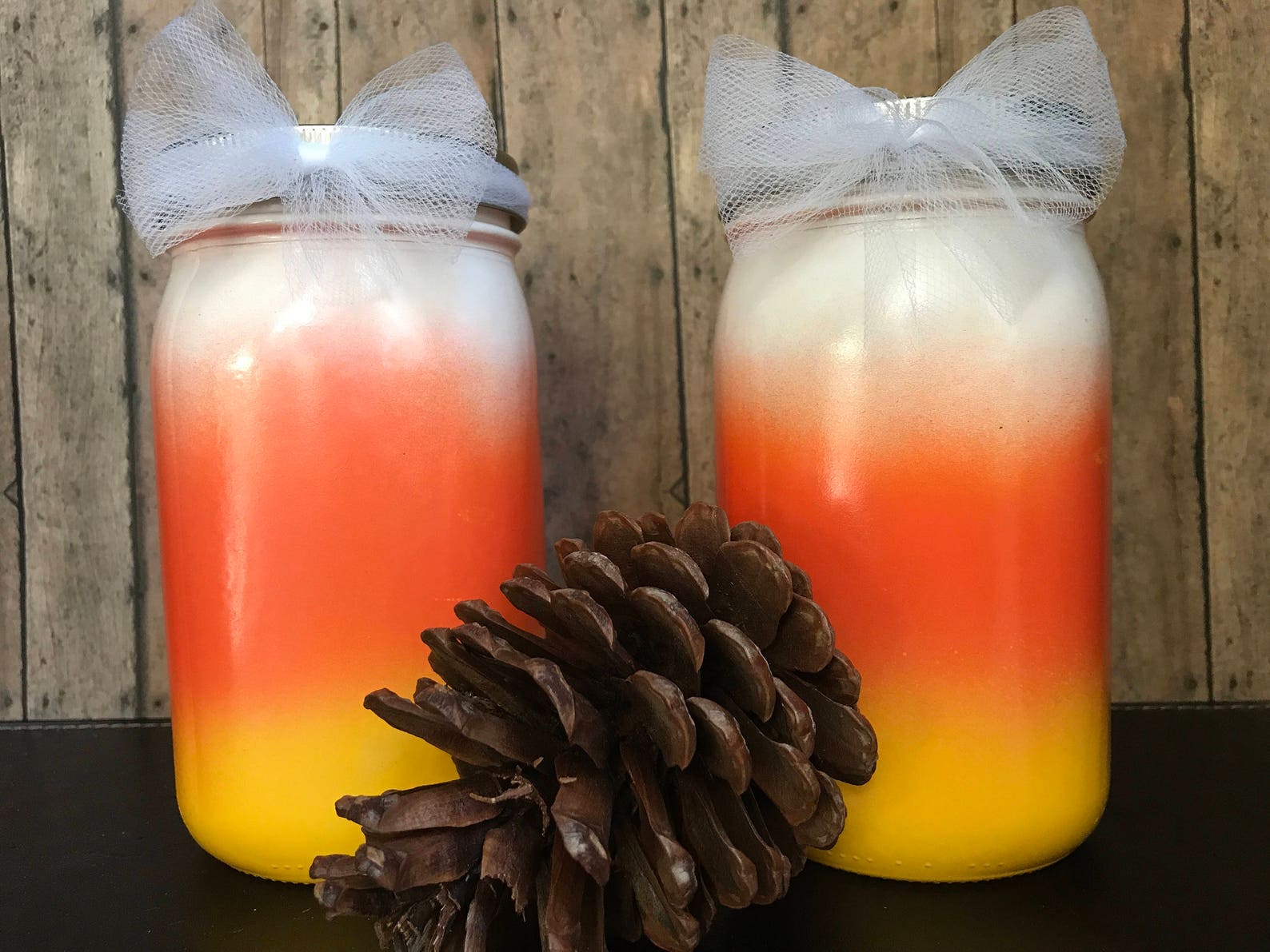 Candy Corn Mason Jar Lantern, 32 Oz Wide Mouth Quart Size, Tea Lights ...