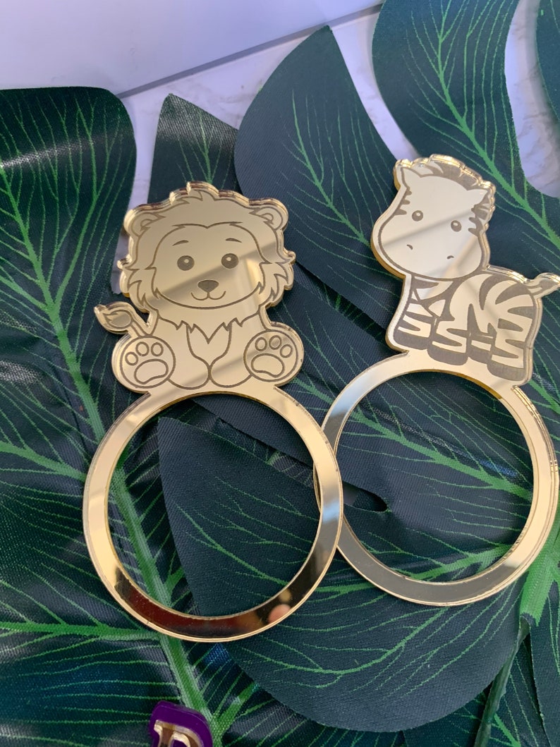 Safari Napkin Rings/ Animal Napkin Rings/ Safari Theme Decor/ - Etsy