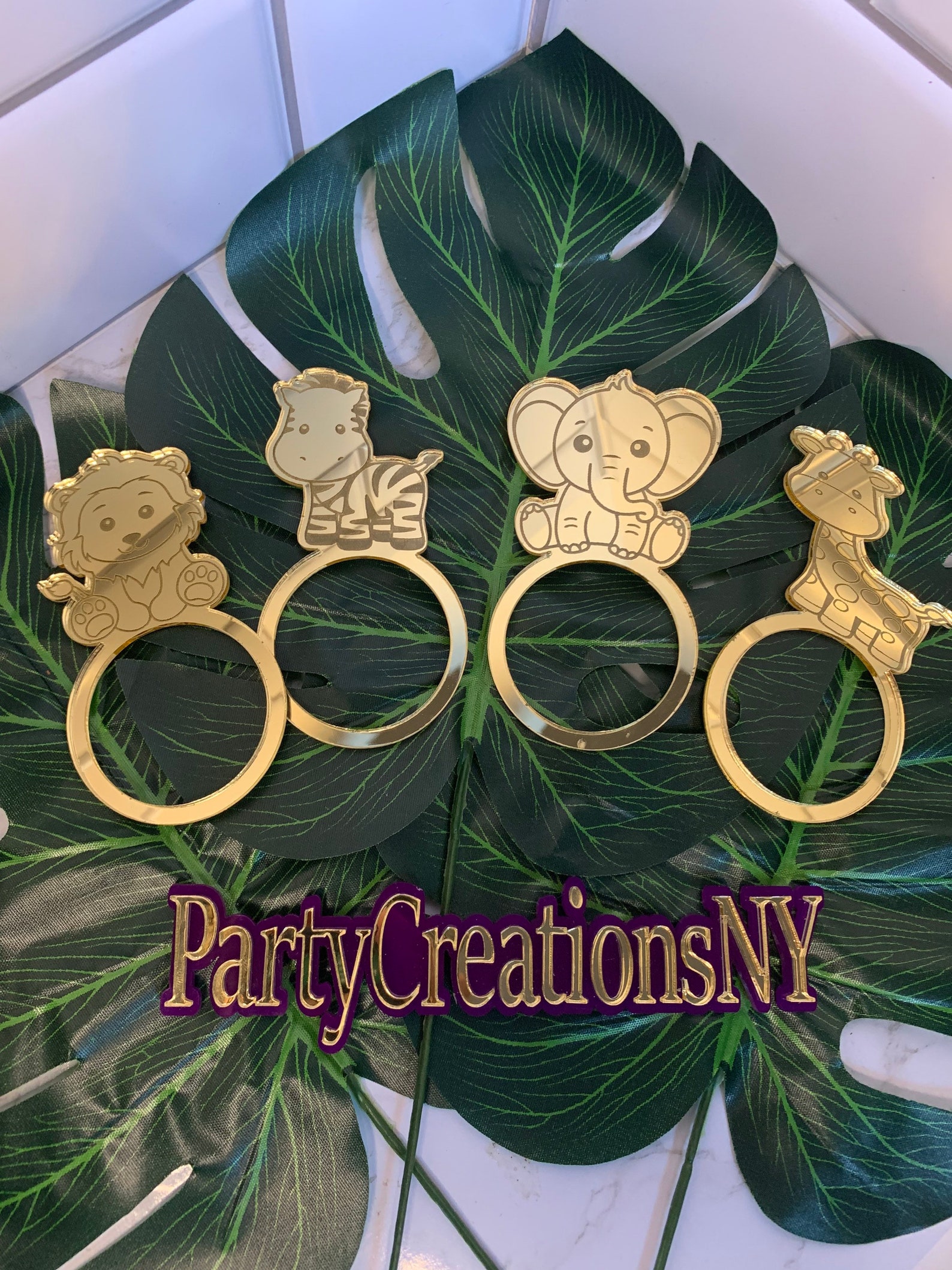 Safari Napkin Rings/ Animal Napkin Rings/ Safari Theme Decor/ - Etsy