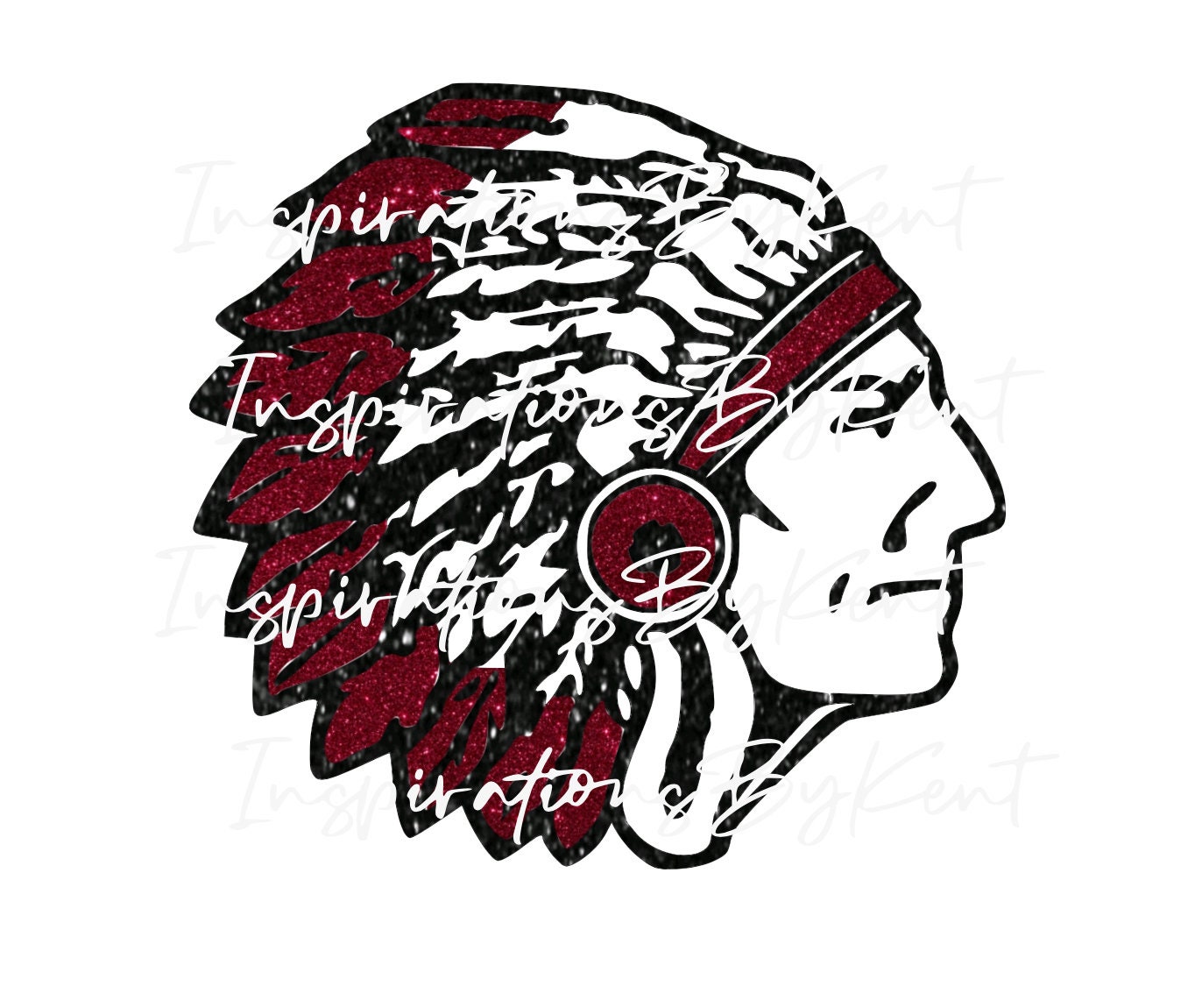 Glitter Indian Warrior Head Digital PNG Download File - Etsy