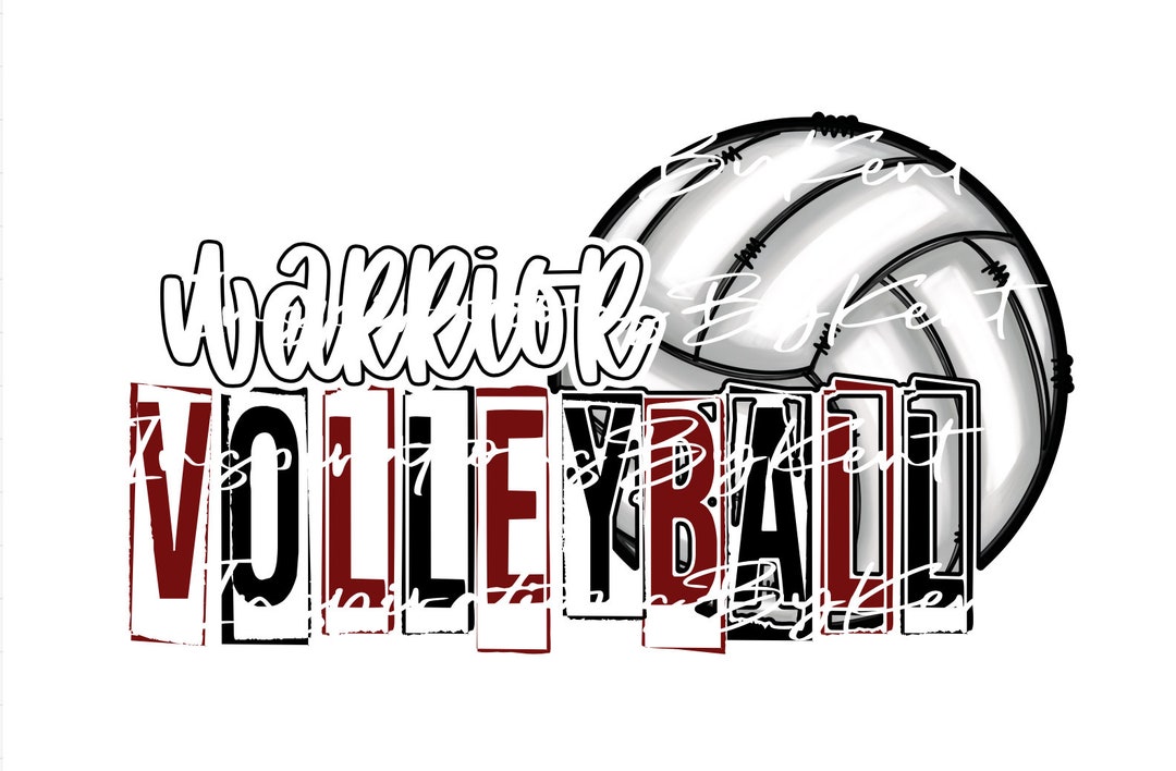 Warrior Volleyball Digital PNG Download File - Etsy