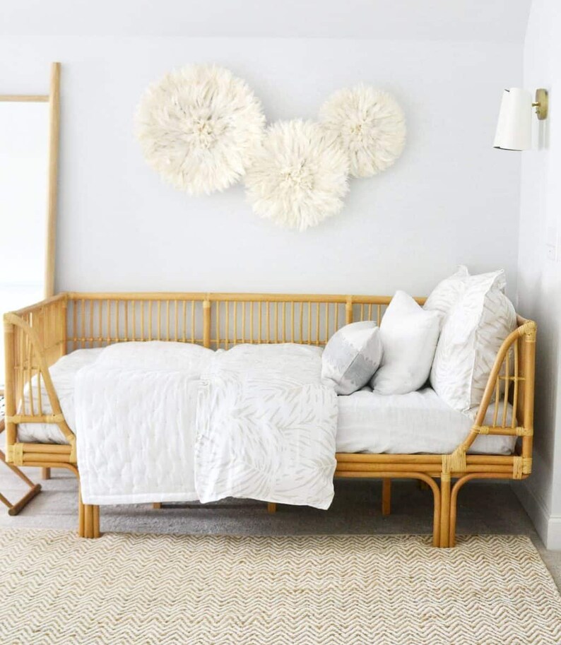 Rattan Daybed Frame Day Bohemian Style Bed Frame Statement - Etsy