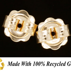 Extra Large 7mm 375 9ct Yellow Gold Earring Backs Scrolls Butterfly Scroll for 1mm Thick Pins ...