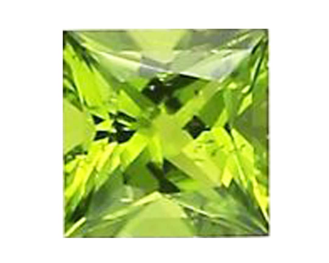Loose Peridot Princess Cut 4mm Natural Peridot Stone Green Deep ...