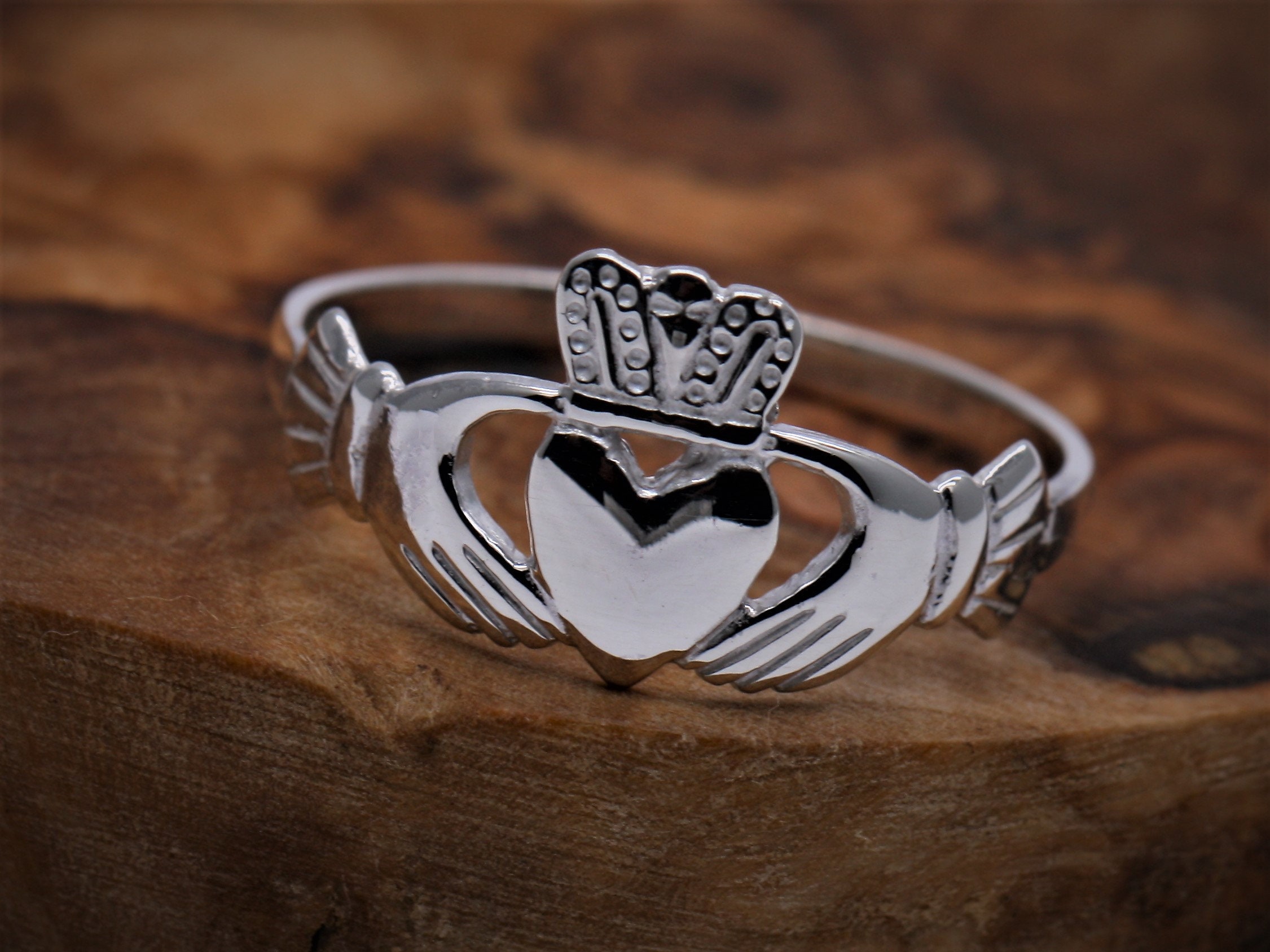 Ladies Sterling Silver Claddagh Dress Ring Size G X Brand - Etsy UK