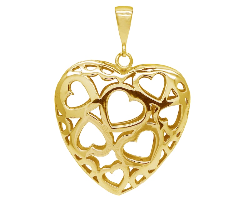 Beautiful Large 9ct Yellow Gold Hearts of Hearts Pendant - Etsy
