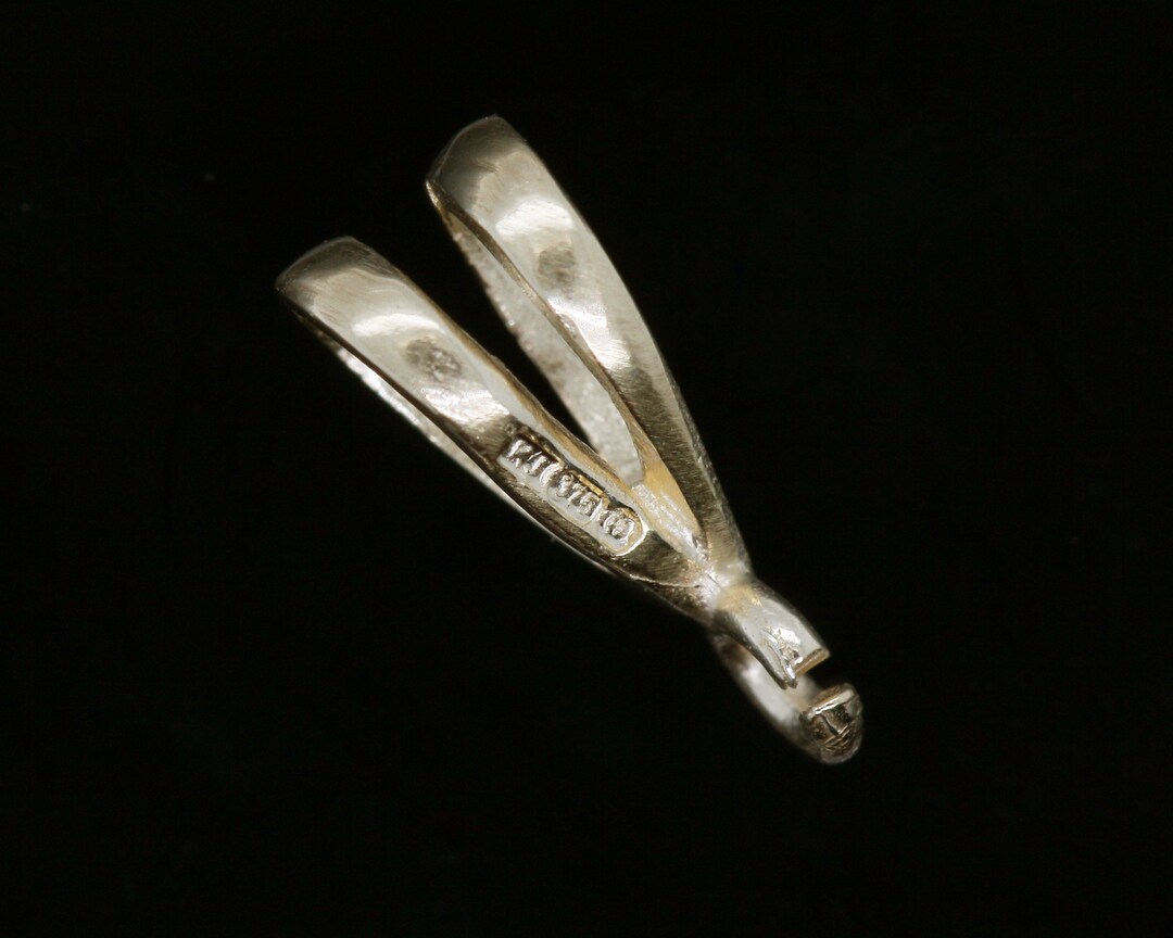 Solid 9ct Yellow Gold Rabbit Ears Pendant Bail Bale With Open Ring Easy ...