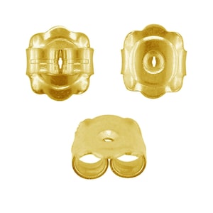 Extra Large 7mm 375 9ct Yellow Gold Earring Backs Scrolls Butterfly Scroll for 1mm Thick Pins ...