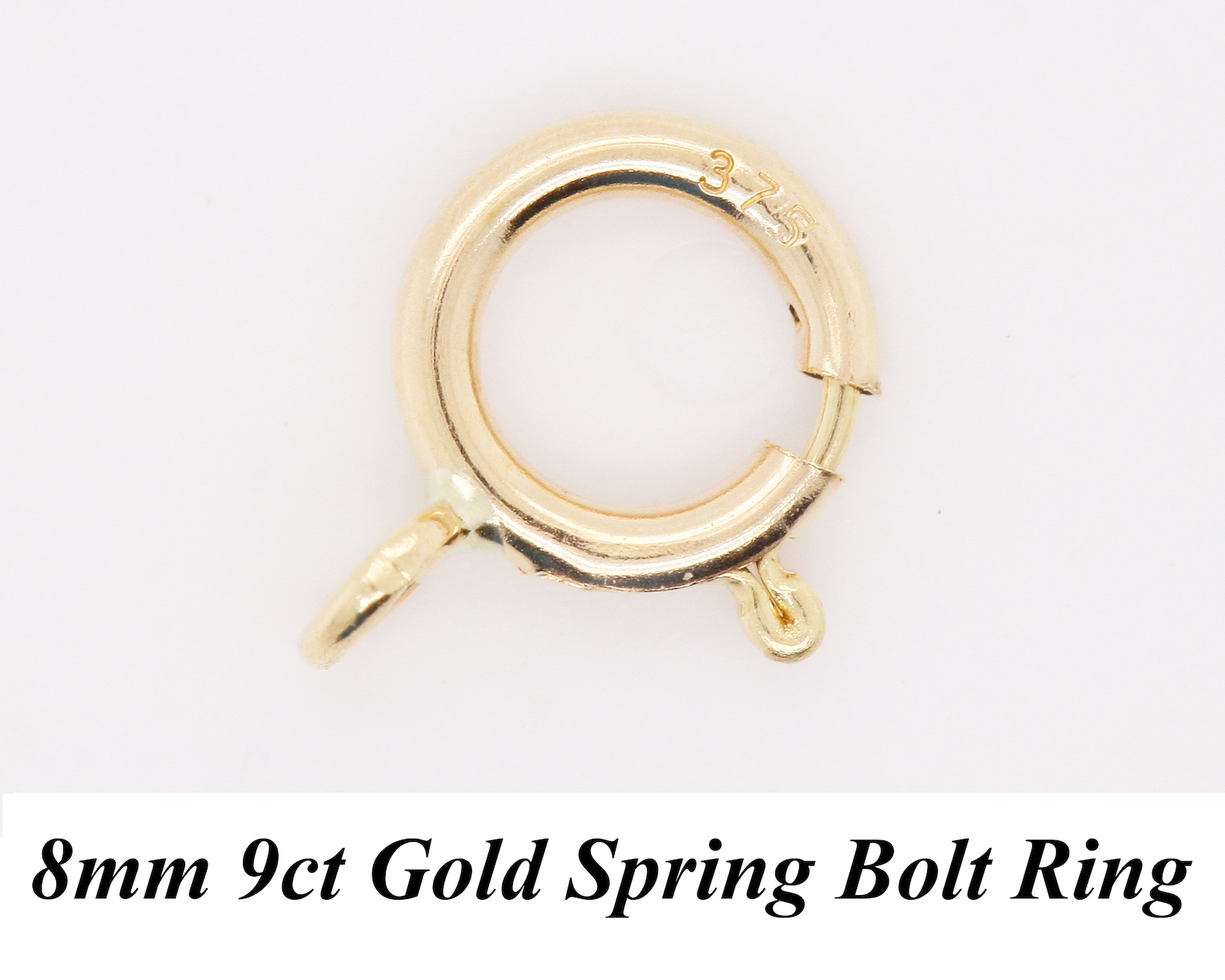 9ct Yellow Gold 8mm Open Opening Bolt Ring Clasp Necklace & - Etsy