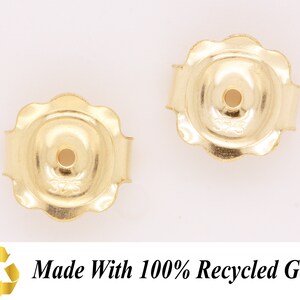 Extra Large 7mm 375 9ct Yellow Gold Earring Backs Scrolls Butterfly Scroll for 1mm Thick Pins ...