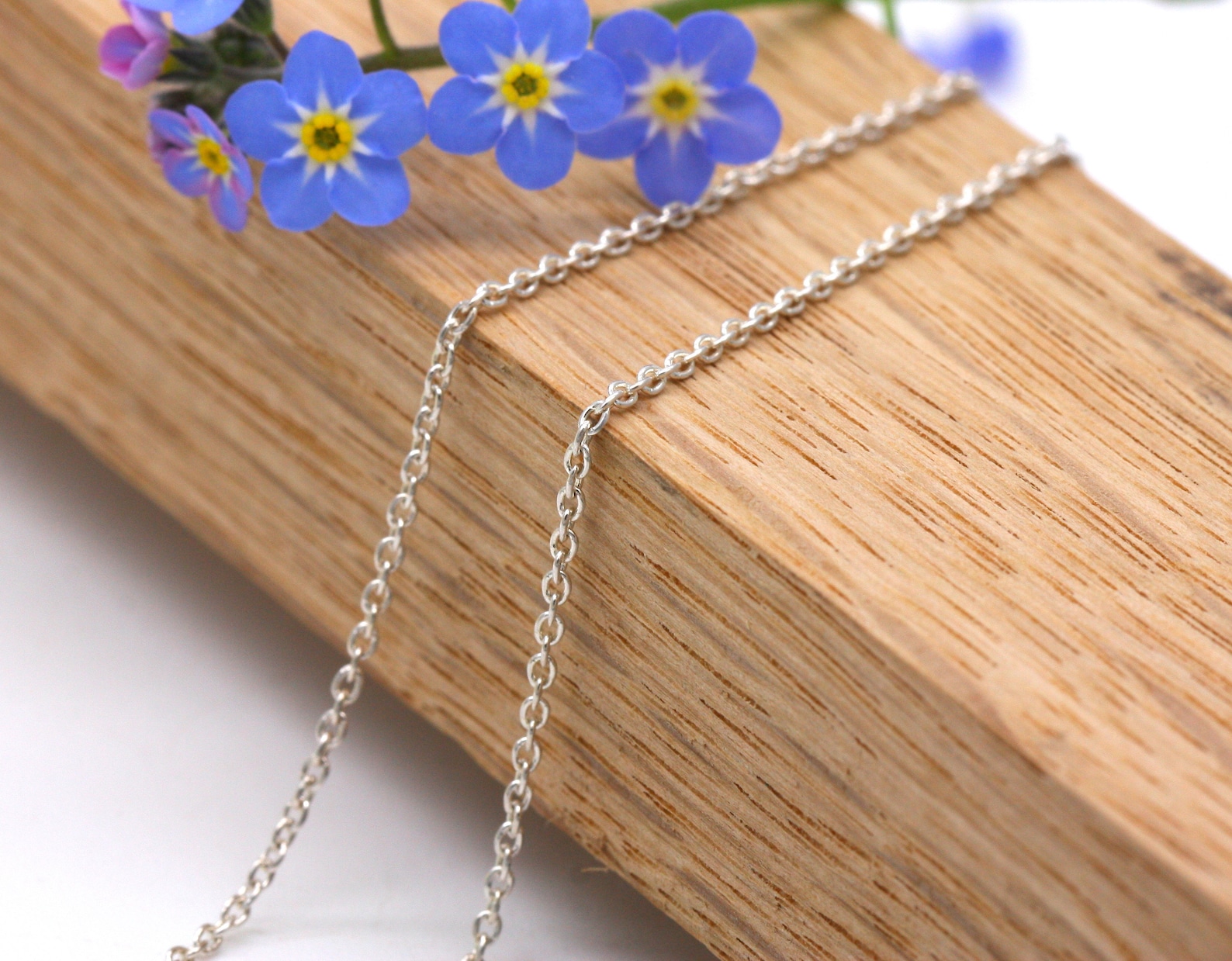 925 Sterling Silver Fine Trace 1.1mm Necklace Chain 16" 18" 20" 22" 24 ...