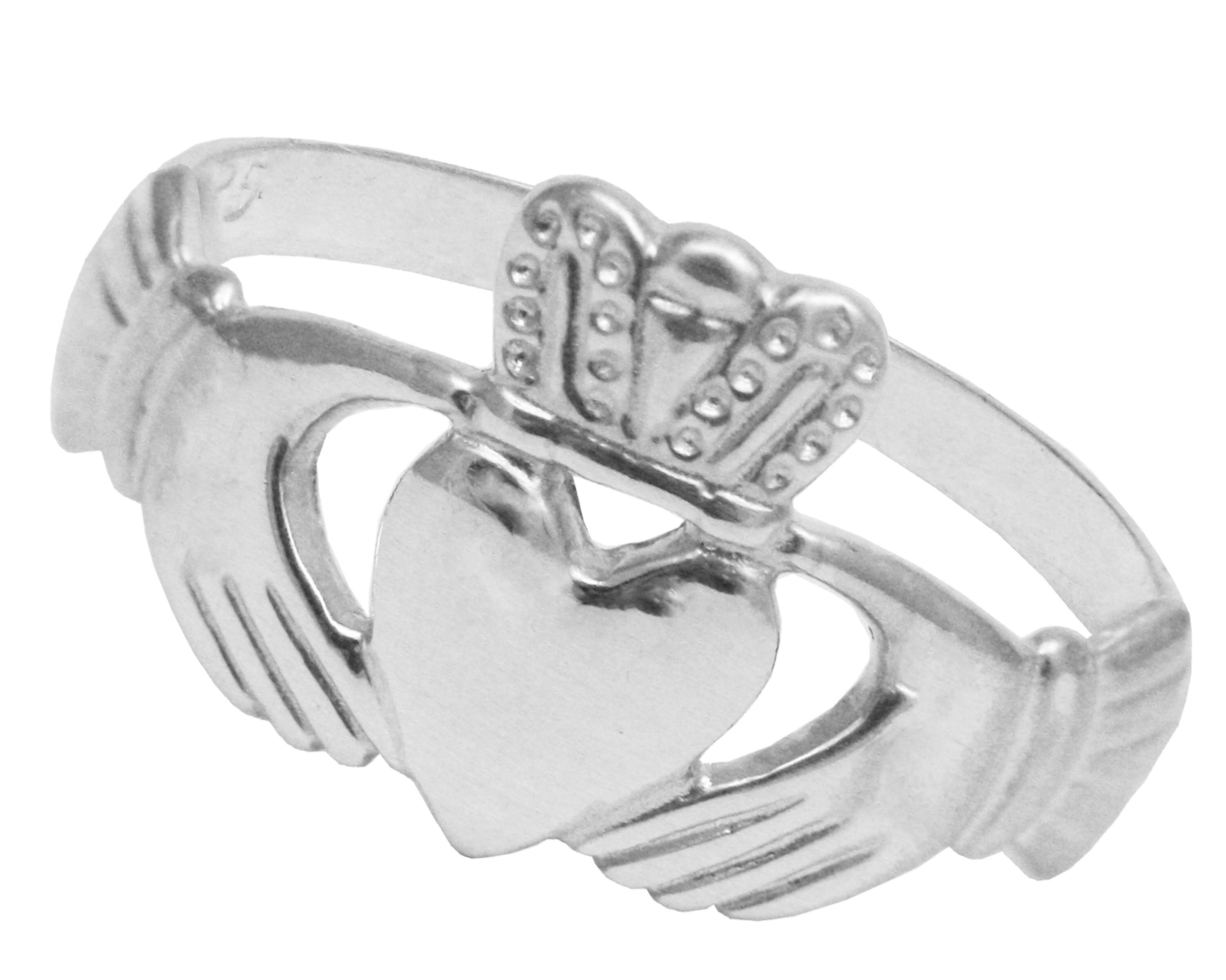 Ladies Sterling Silver Claddagh Dress Ring Size G - Y Brand New in Gift ...