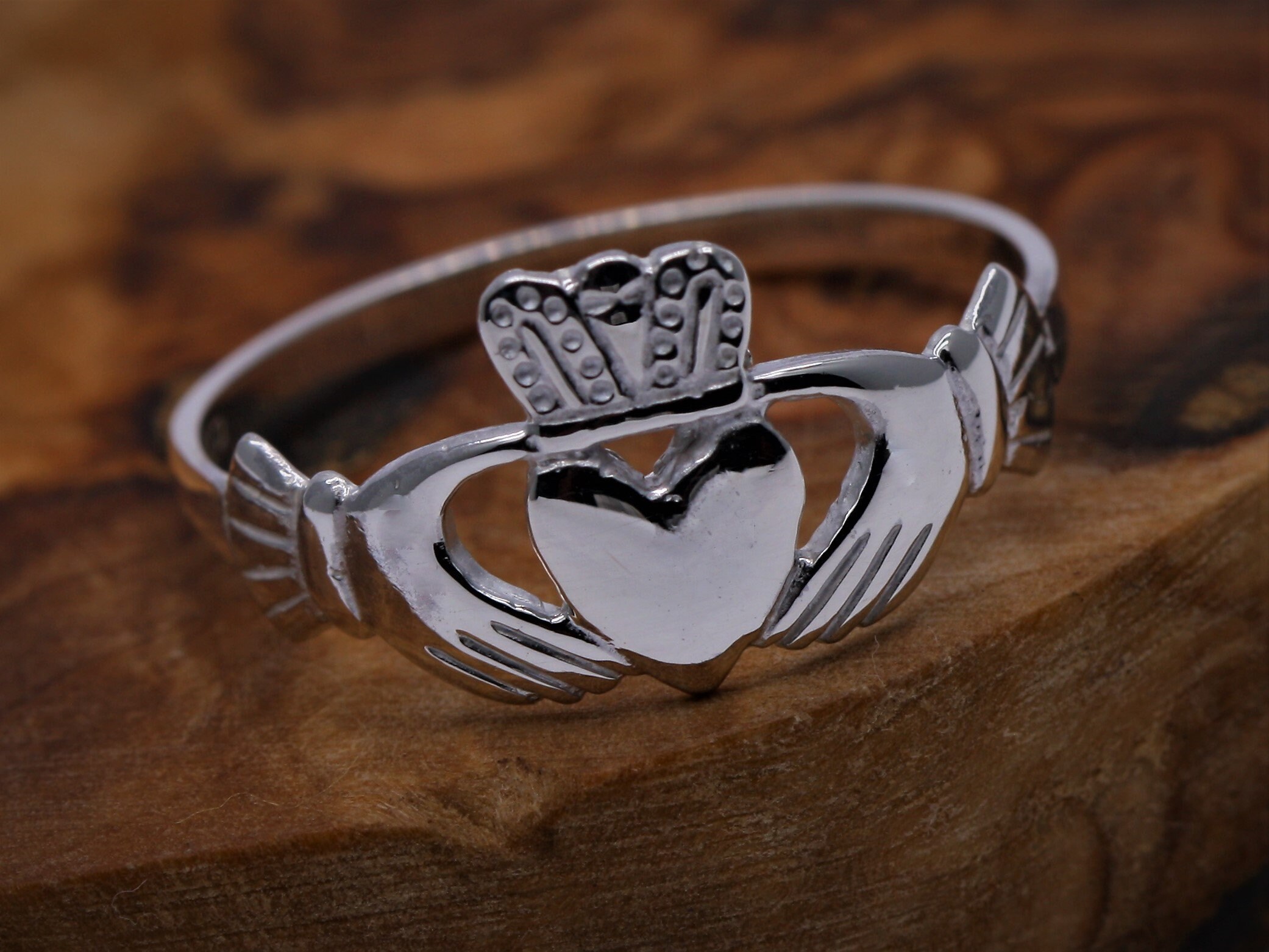 Ladies Sterling Silver Claddagh Dress Ring Size G X Brand - Etsy UK