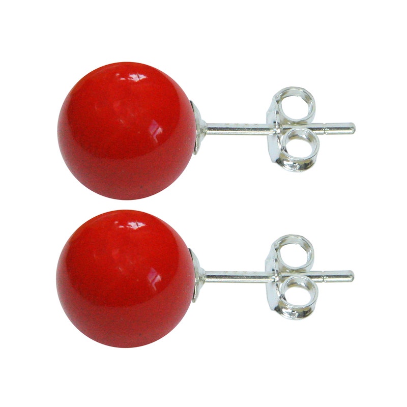 Large Red Coral Earring - Etsy