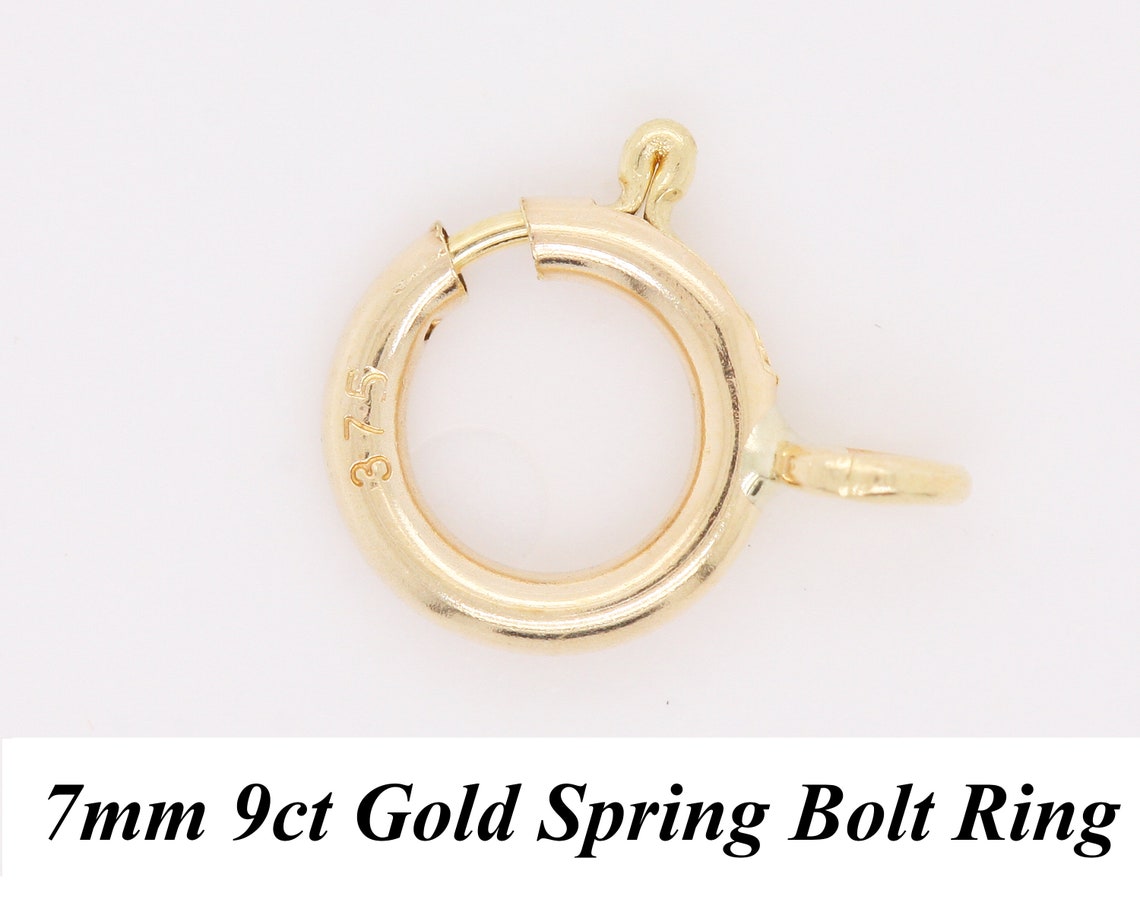 9ct Yellow Gold 7mm Open Opening Bolt Ring Clasp Necklace & - Etsy