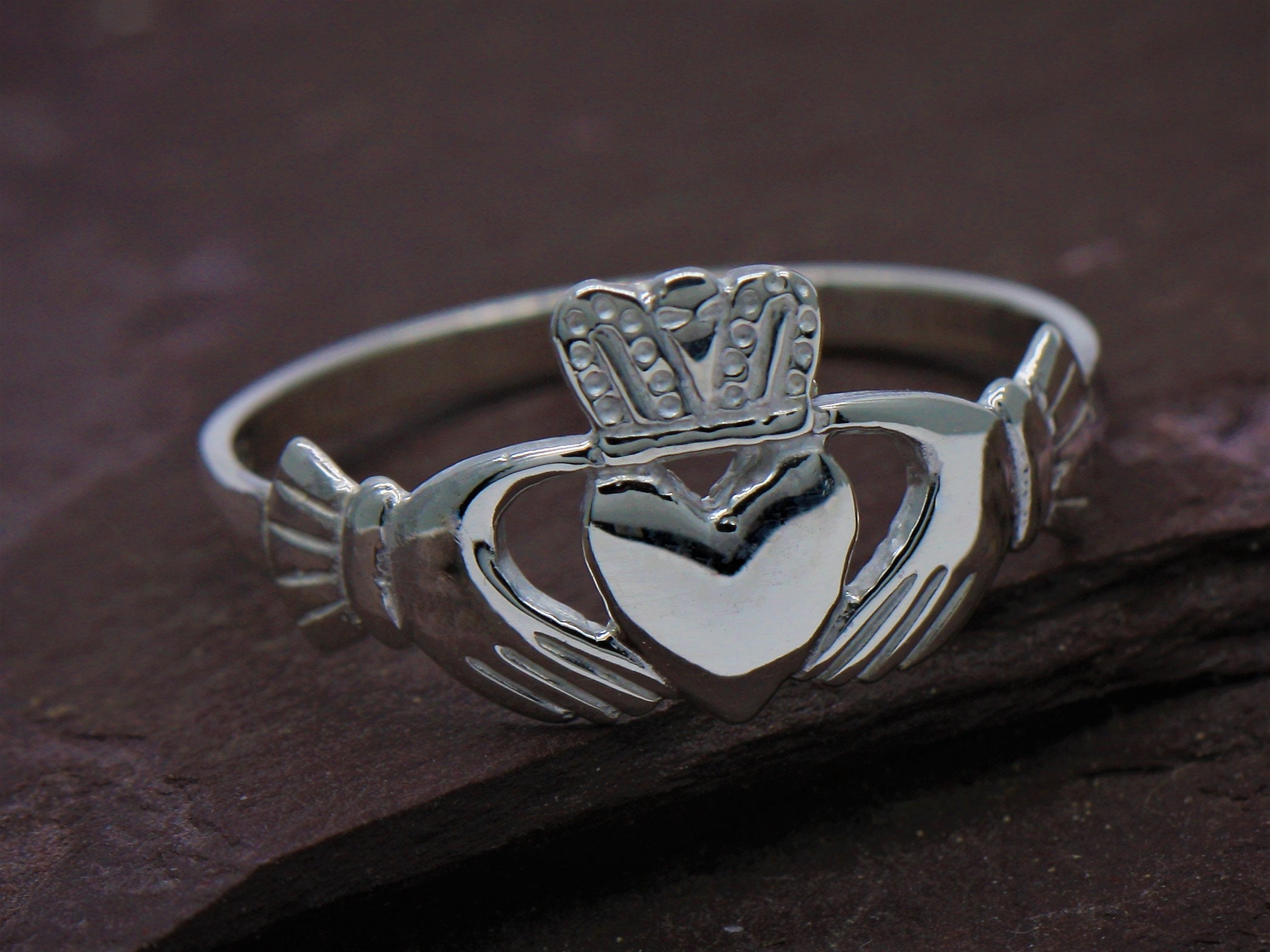 Ladies Sterling Silver Claddagh Dress Ring Size G X Brand - Etsy UK