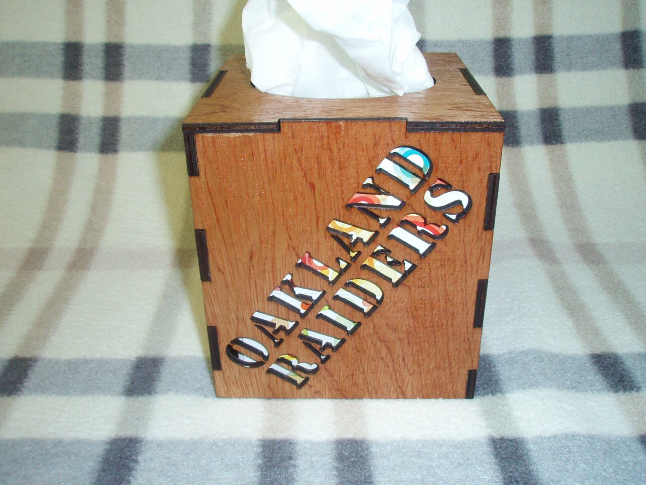 Laser-cut Tissue Box Cover Oakland Raiders Football Theme - Etsy