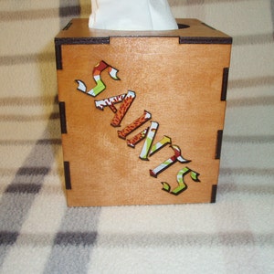 Laser-Cut Tissue Box Cover New Orleans Saints Football Theme | Etsy