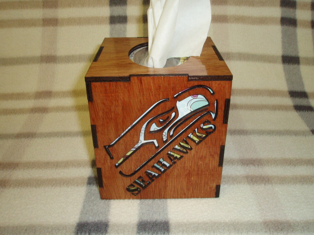Laser-cut Tissue Box Cover - Seattle Seahawks Football Theme - Etsy