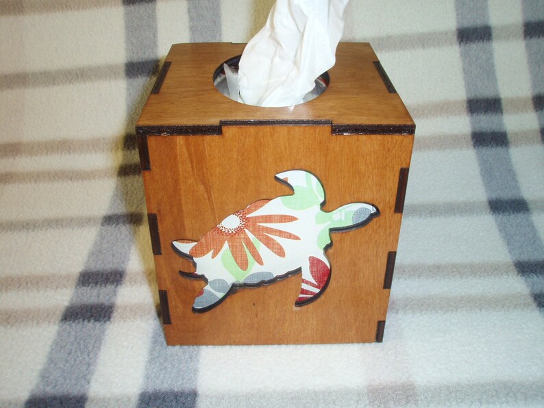 Laser-cut Tissue Box Cover Sea Turtle Theme - Etsy