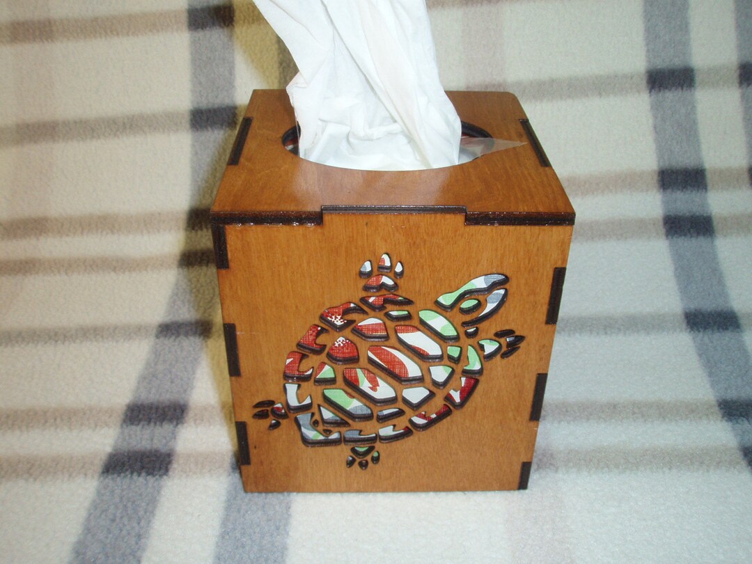 Laser-cut Tissue Box Cover - Sea Turtle Theme - Etsy