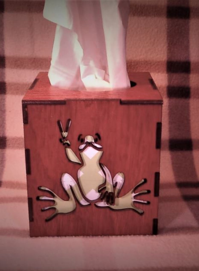 Laser cut Tissue Box Cover Frog Theme Etsy