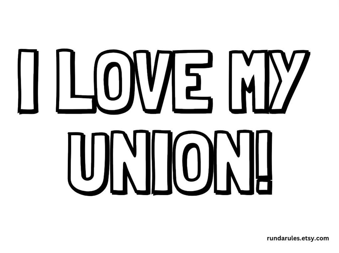 I Love My Union Coloring Pages - Etsy