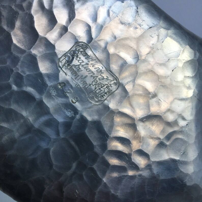 Rodney Kent Hand Wrought Aluminum Basket 429 C1950s Vintage - Etsy