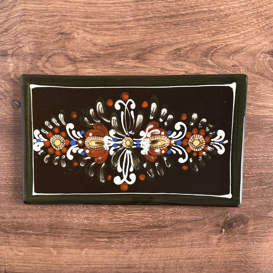 Swiss Folk Art Ceramic Plate: Kohler Biel Pottery Serving Dish - Etsy