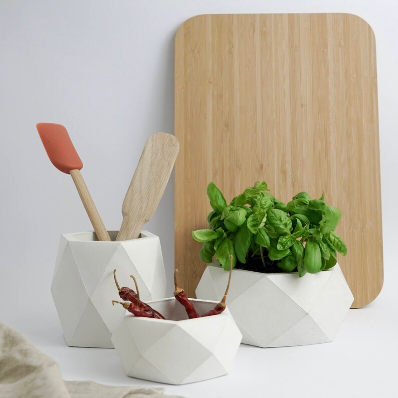 ORE Concrete Pots Vases Planter Set of 3 - Etsy Canada