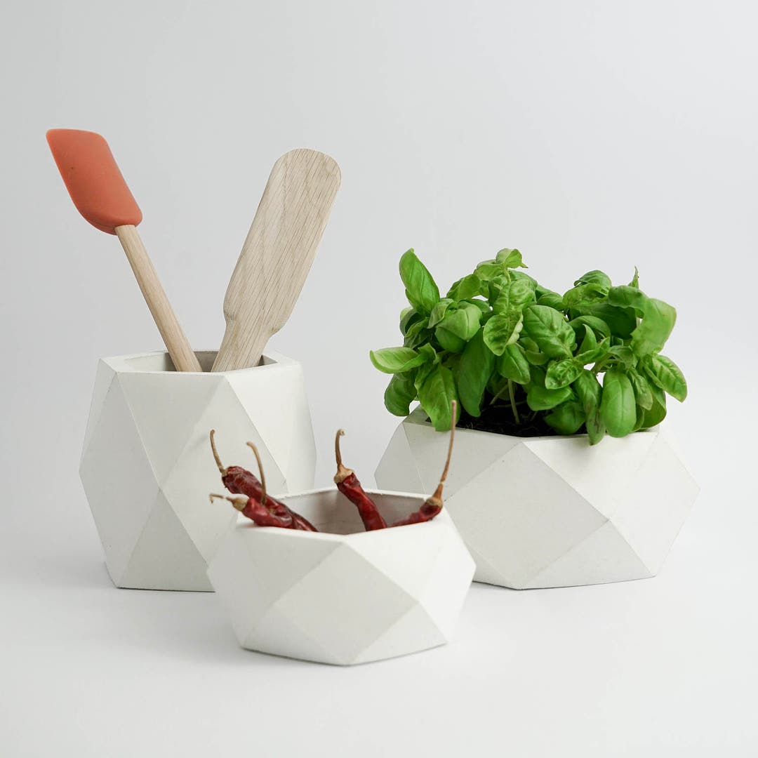 ORE Concrete Pots Vases Planter Set of 3 - Etsy Canada